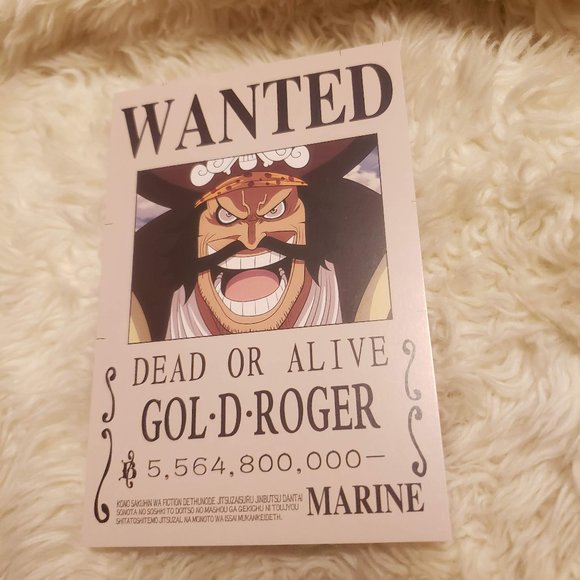 Art | One Piece Wanted Poster Gold D Roger | Poshmark